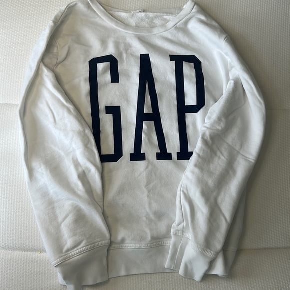 GAP | Sweaters | White Gap Crew Neck With Navy Lettering | Poshmark
